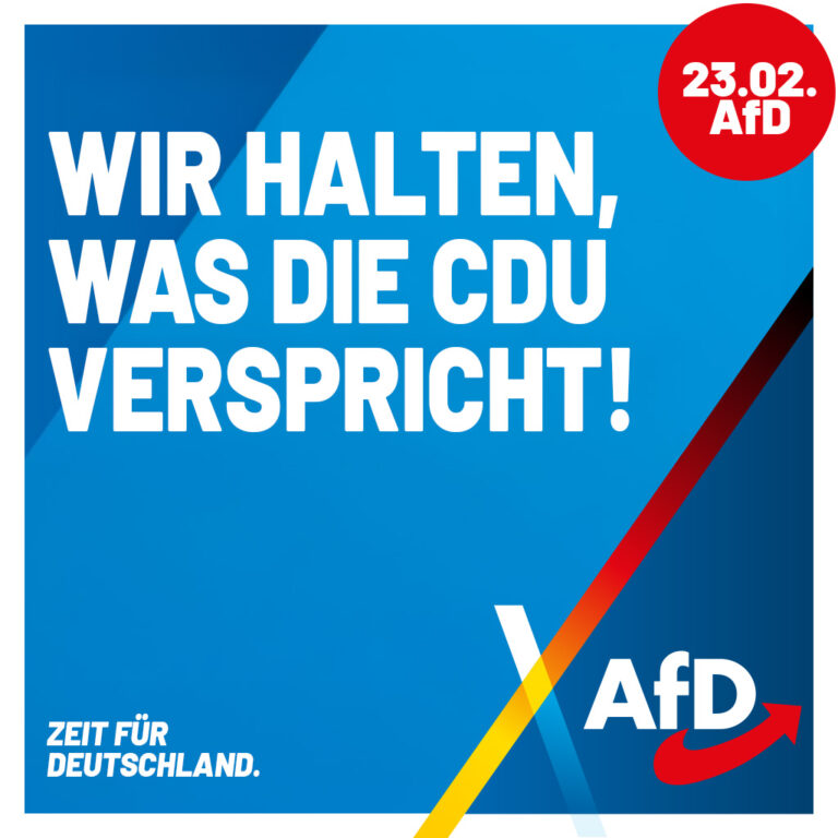 WIR HALTEN, WAS DIE CDU VERSPRICHT! – AfD Nordeifel